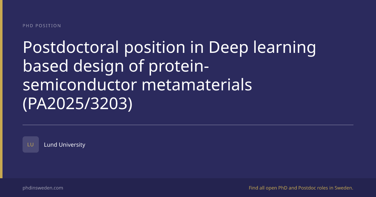 Postdoctoral position in Deep learning based design of protein ...